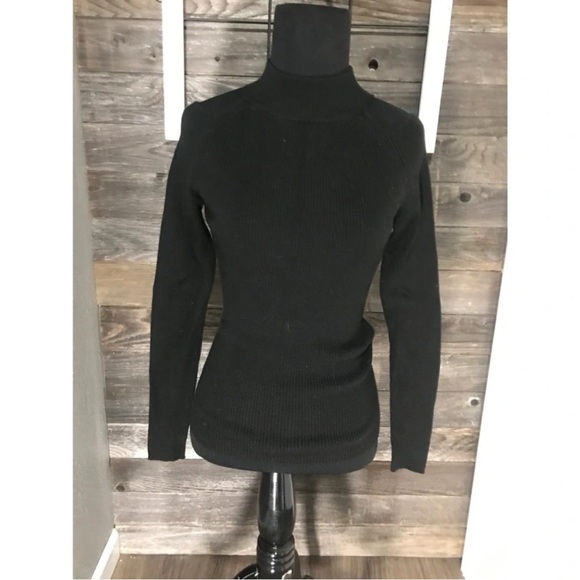 Carmen Marc Valvo | Tops | Carmen Marc Valvo Black Turtleneck Sweater ...